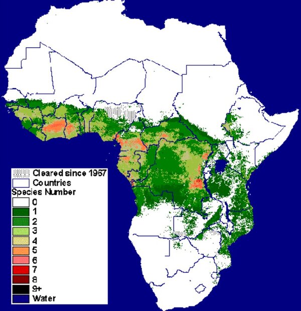 Tsetse distribution map | Tsetse